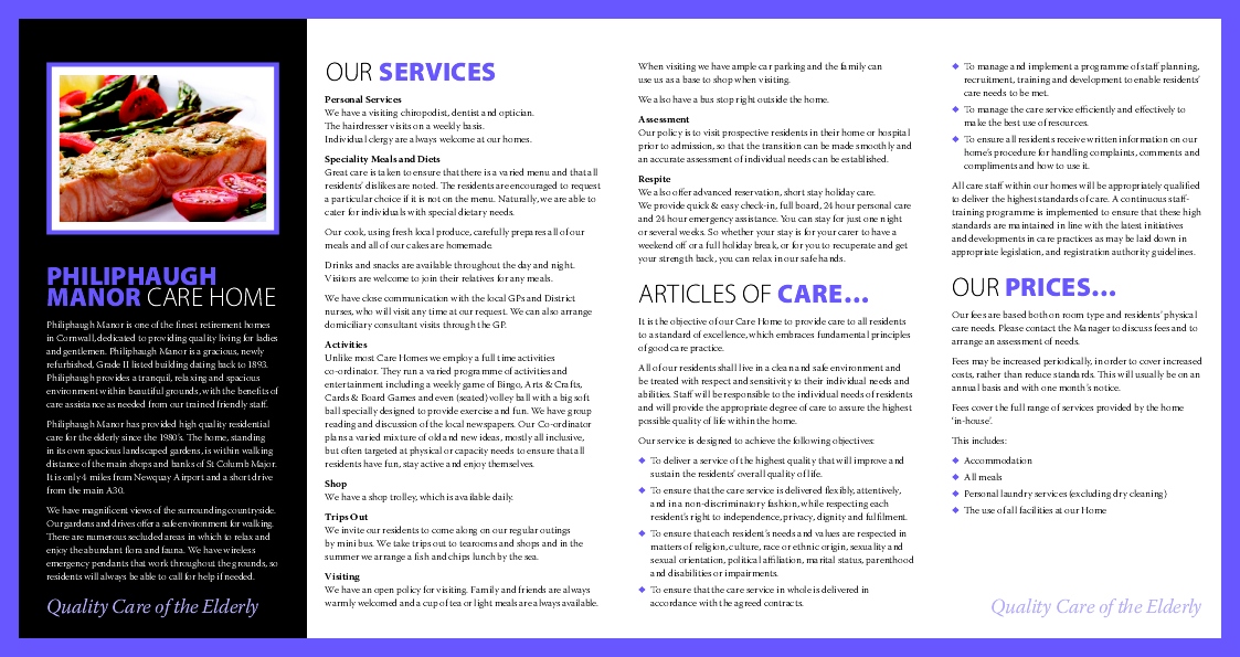 Our Recent Advertisements - Philiphaugh Manor Care Home, Cornwall